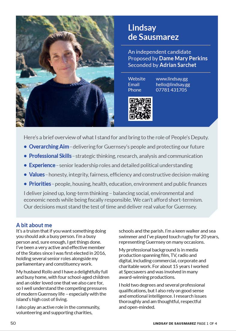 Candidate De Sausmarez (Lindsay) – Vote4Guernsey